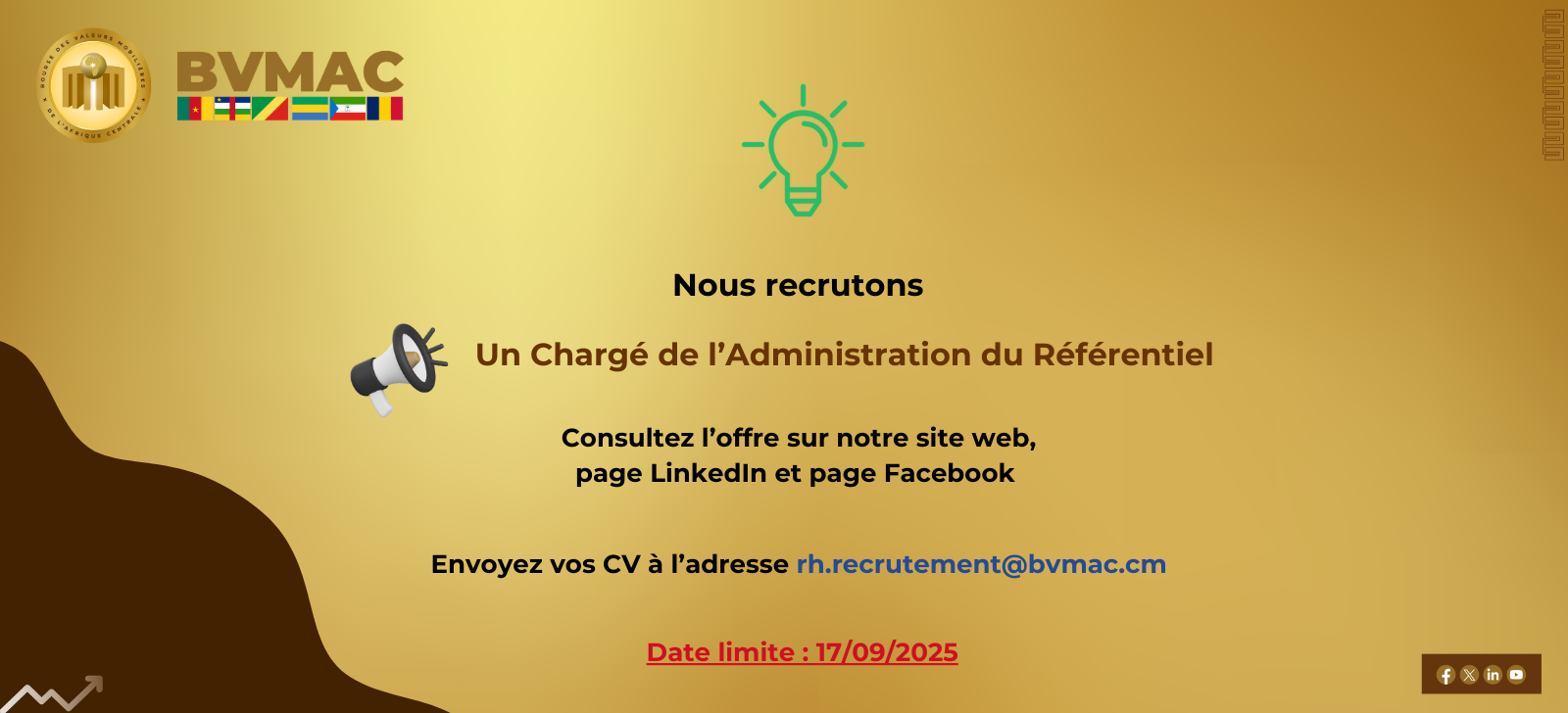 Rejoignez l’équipe de la Direction des marchés de la BVMAC en postulant ...